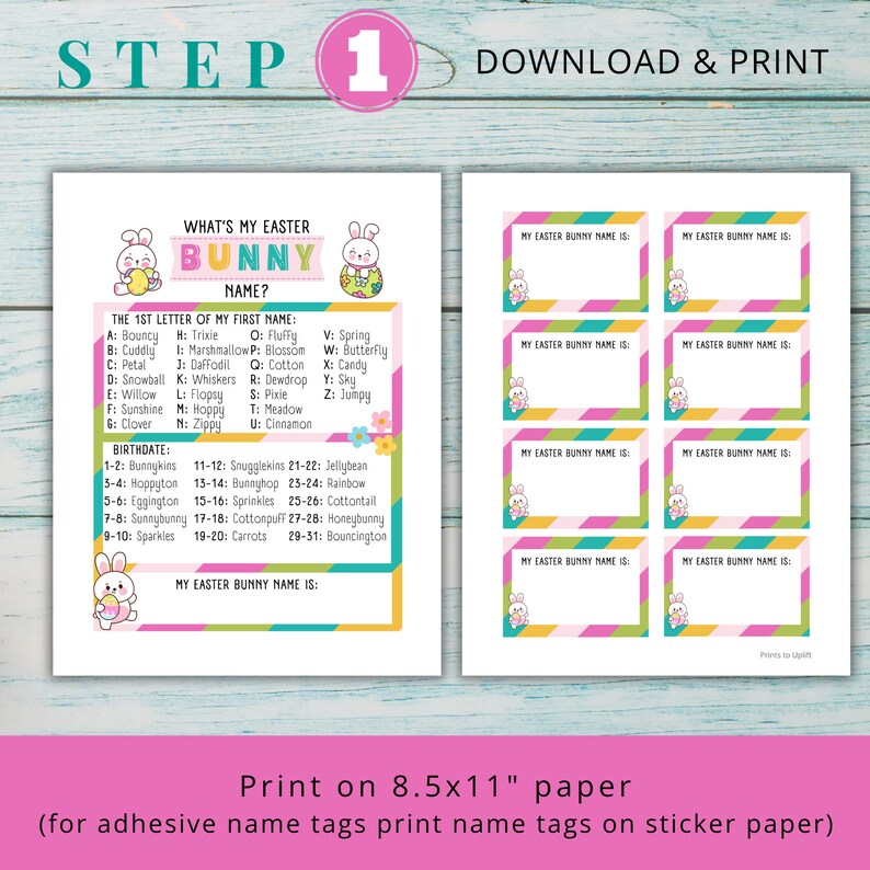 What's My Easter Bunny Name? Printable Easter Activity That's Fun and ...