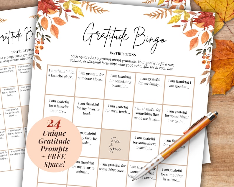 Gratitude Bingo | Thanksgiving Gratitude Game | I Am Thankful for ...
