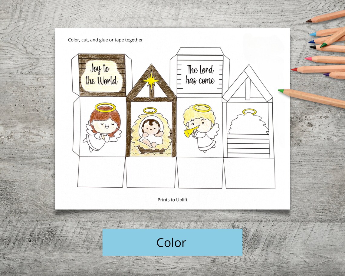 Nativity Craft for Kids | Christmas Coloring Activity | 3D Paper ...