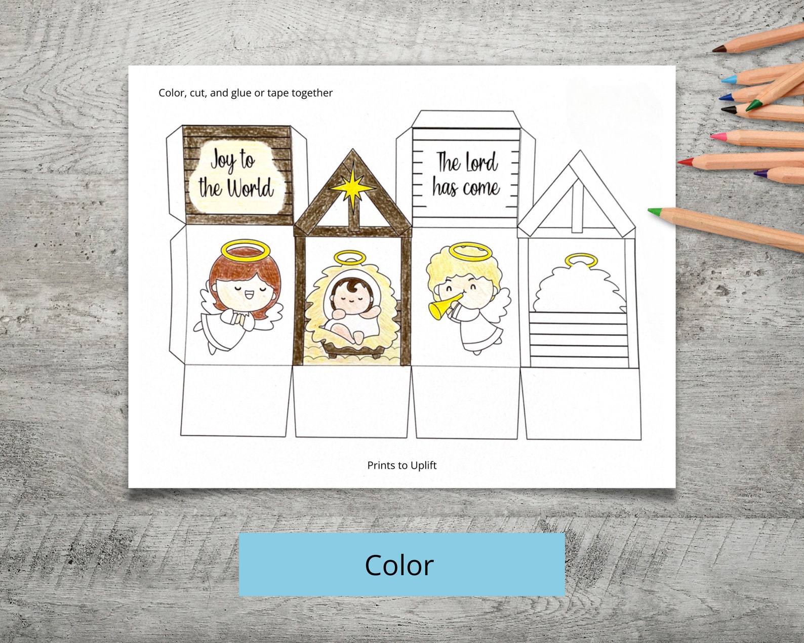 Nativity Craft for Kids | Christmas Coloring Activity | 3D Paper ...