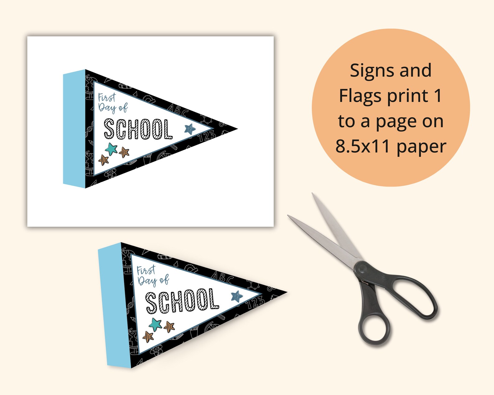 7th Grade Back to School Flags and Signs | 2024 School Year | First Day ...