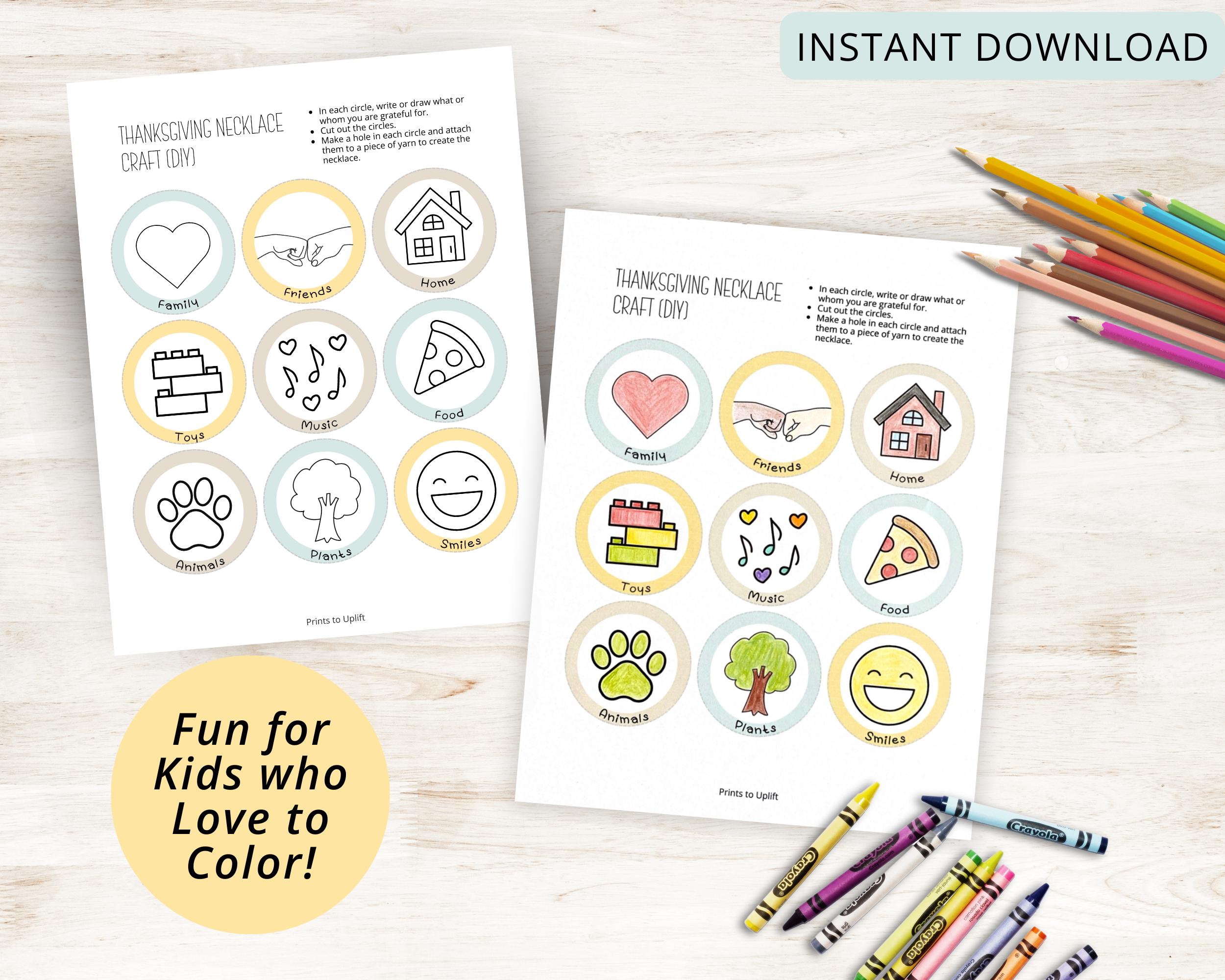 Gratitude Necklace Craft for Kids | Fun Thanksgiving Activity for Kids ...