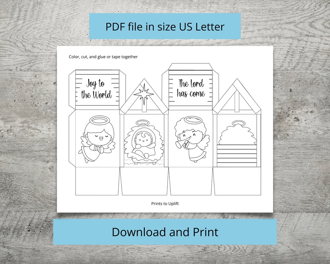 Nativity Craft for Kids | Christmas Coloring Activity | 3D Paper ...