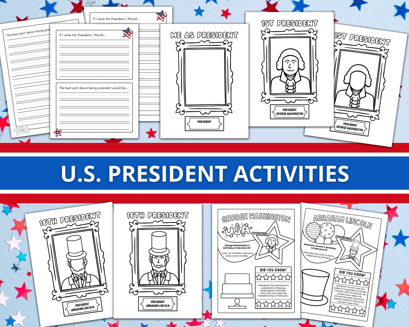 Presidents' Day Activities for Kids | Printable Coloring Pages and ...