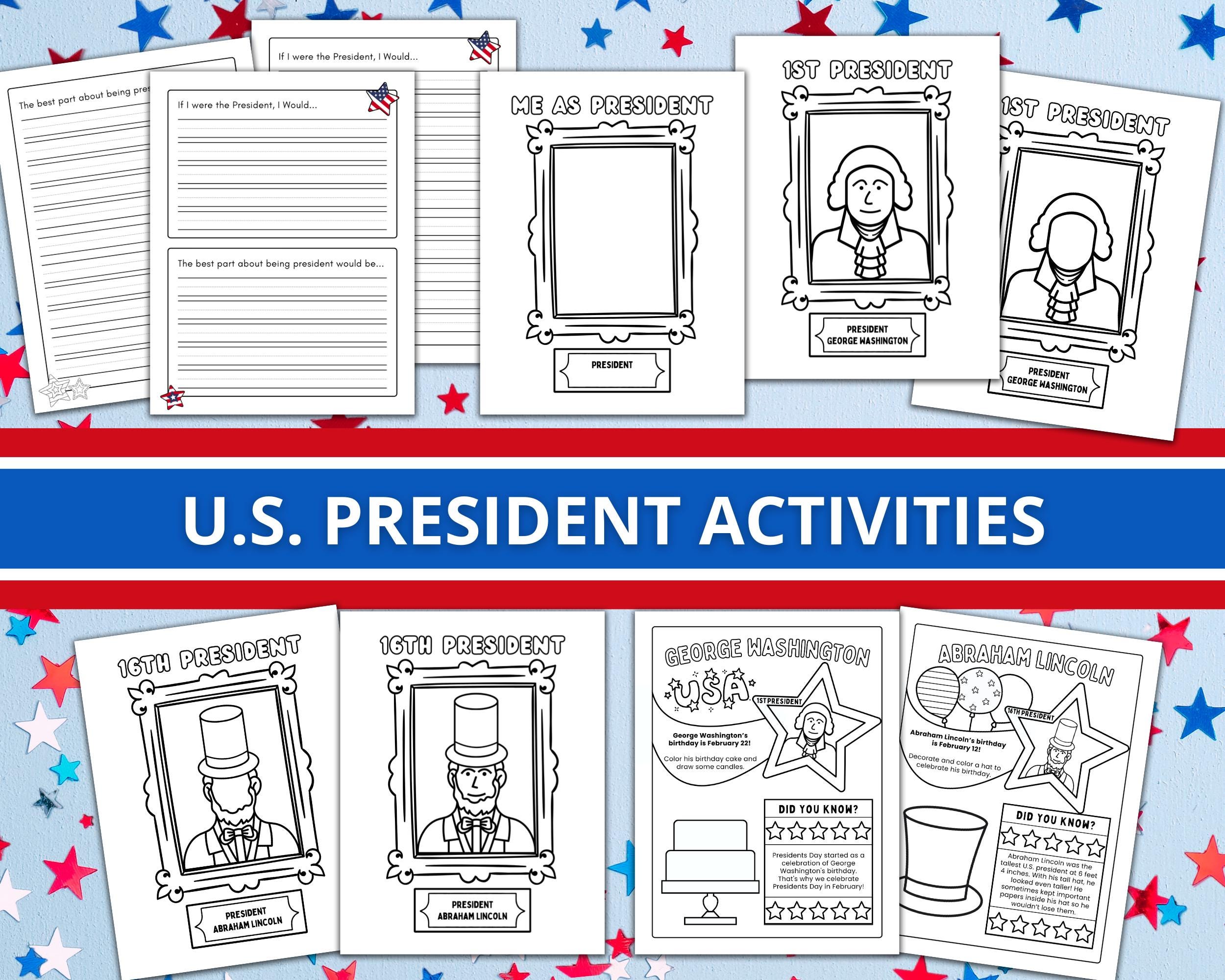 Presidents' Day Activities for Kids | Printable Coloring Pages and ...