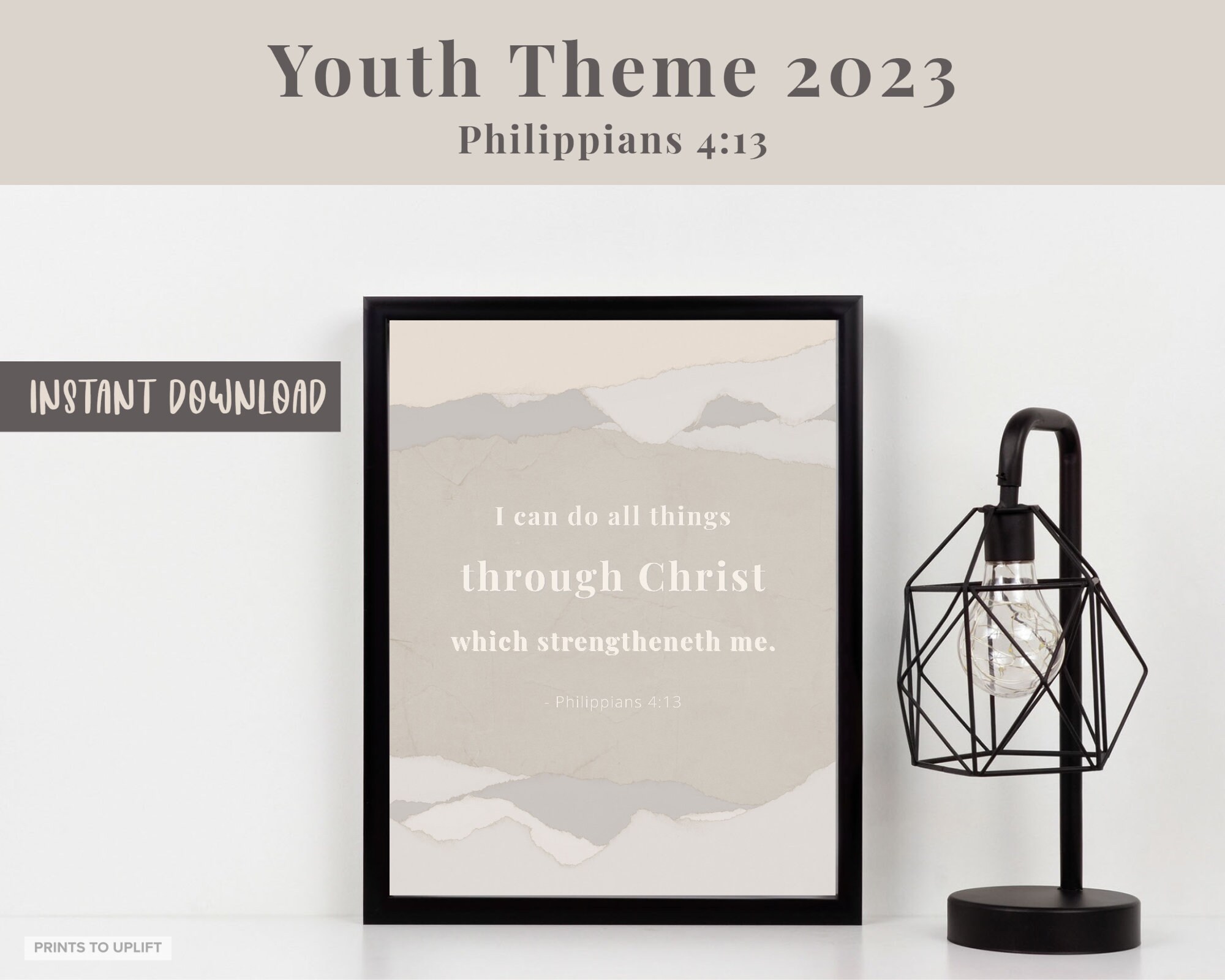 Philippians 4:13 Brown Background Multiple Sizes New Testament Instant ...