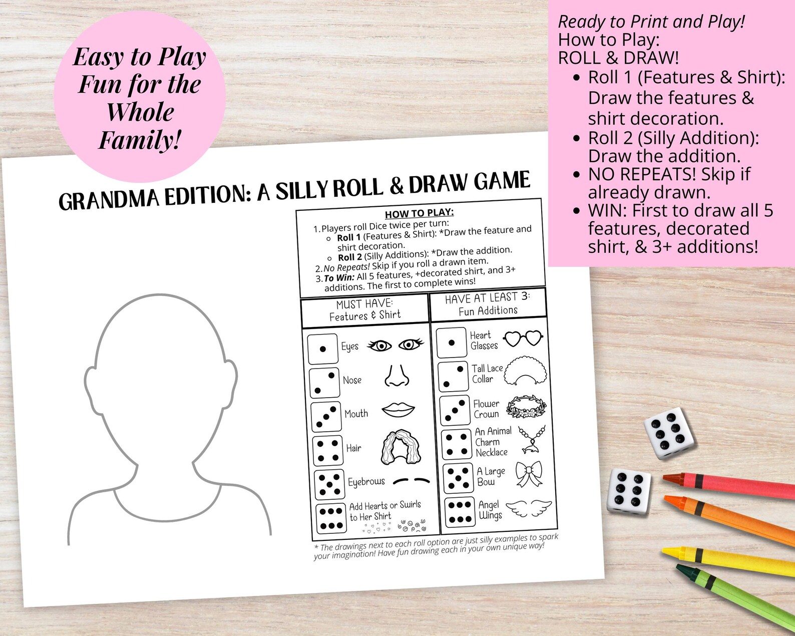All About My Grandma & Roll a Grandma, A Silly Roll and Draw Game ...