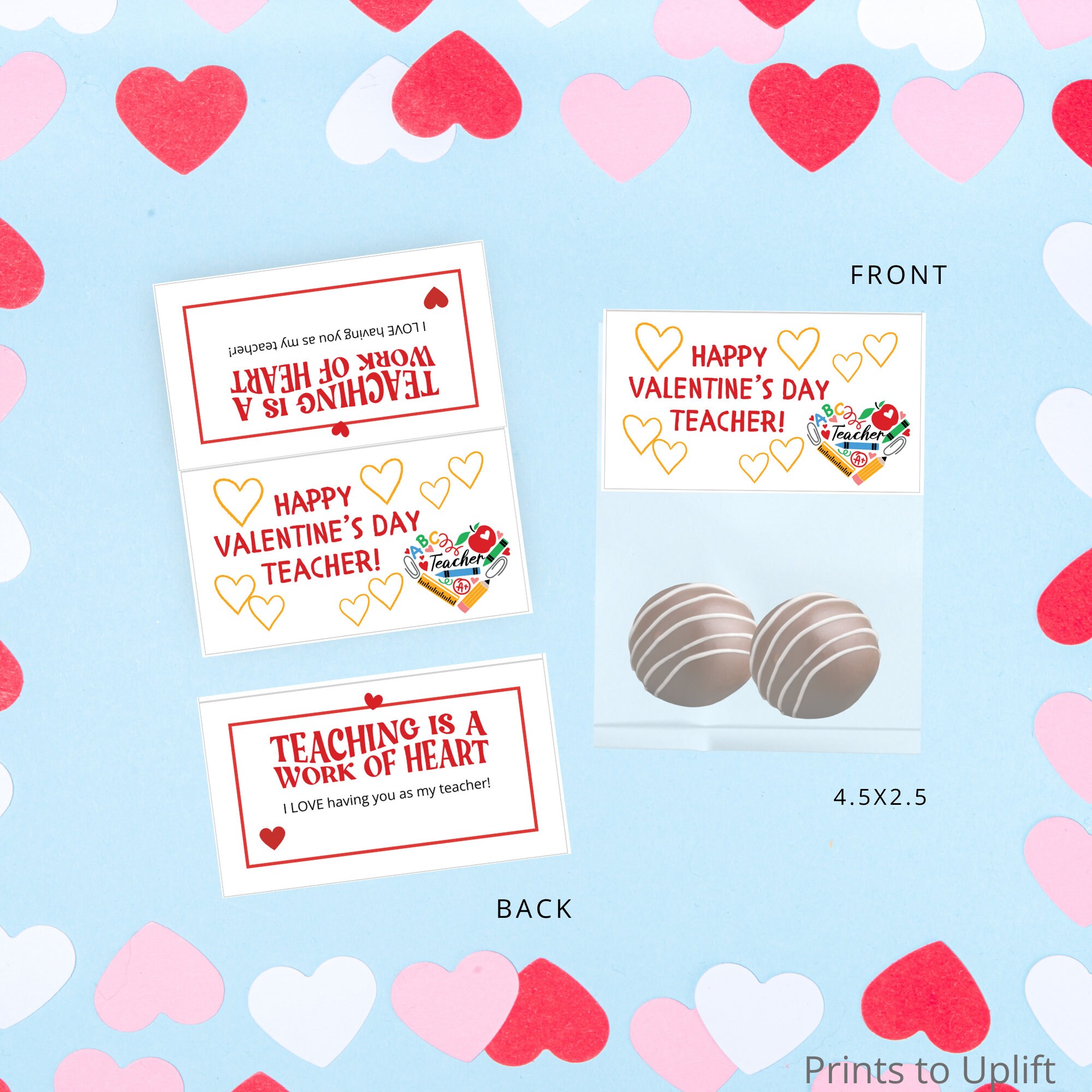 Teacher Valentine Topper, Valentine's Day, Teaching is a Work of Heart ...