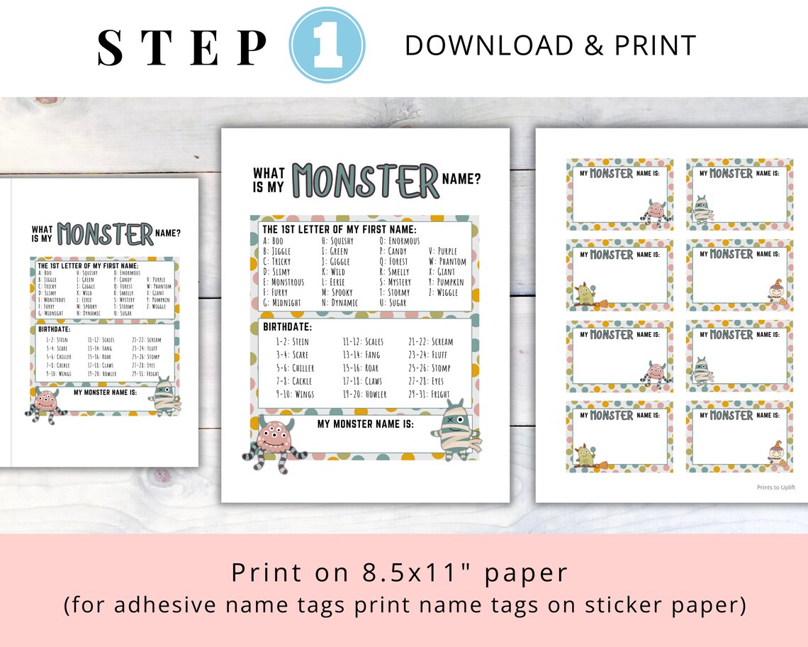 What's My Monster Name? Printable Halloween Activity That's Fun and ...