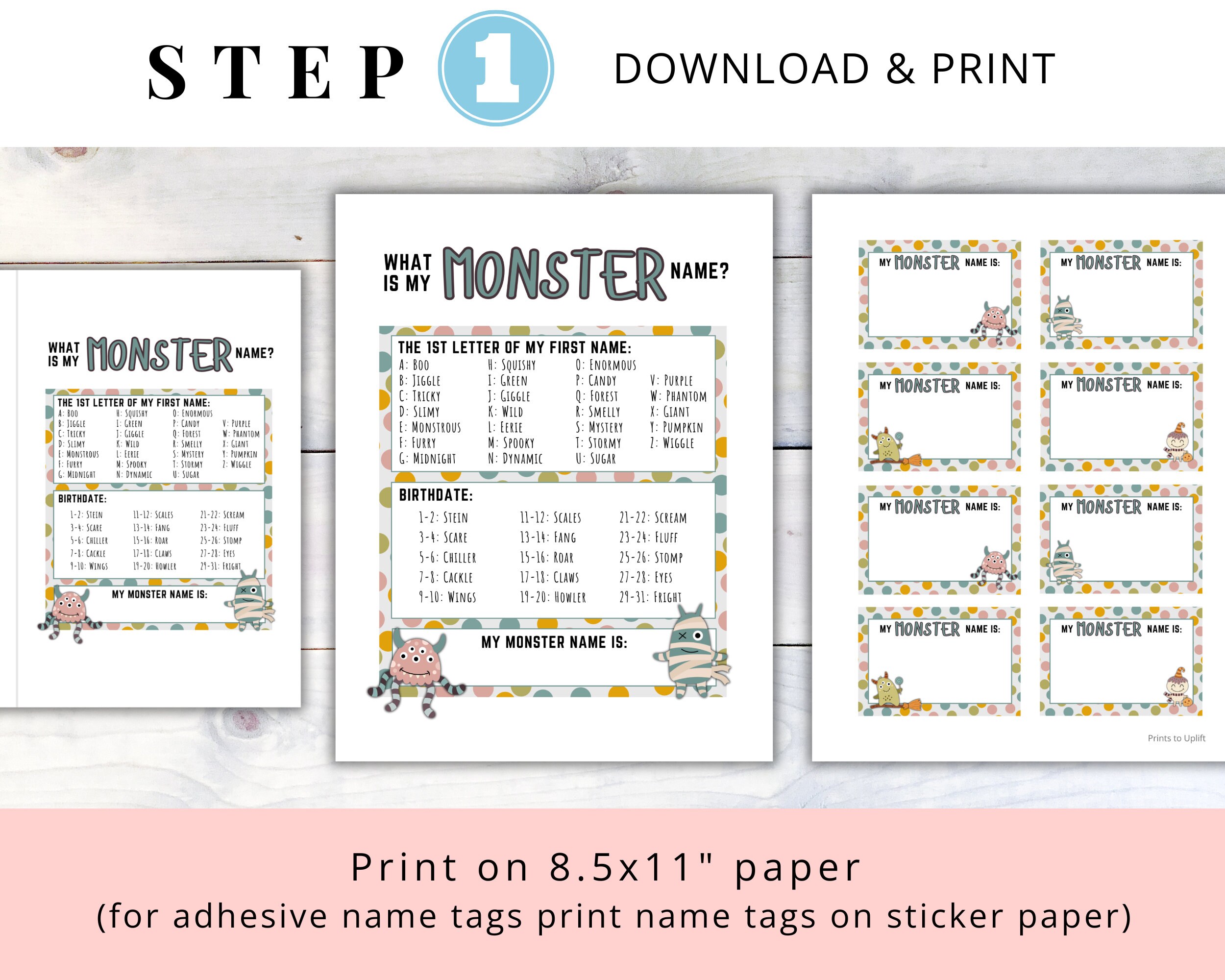 What's My Monster Name? Printable Halloween Activity That's Fun and ...