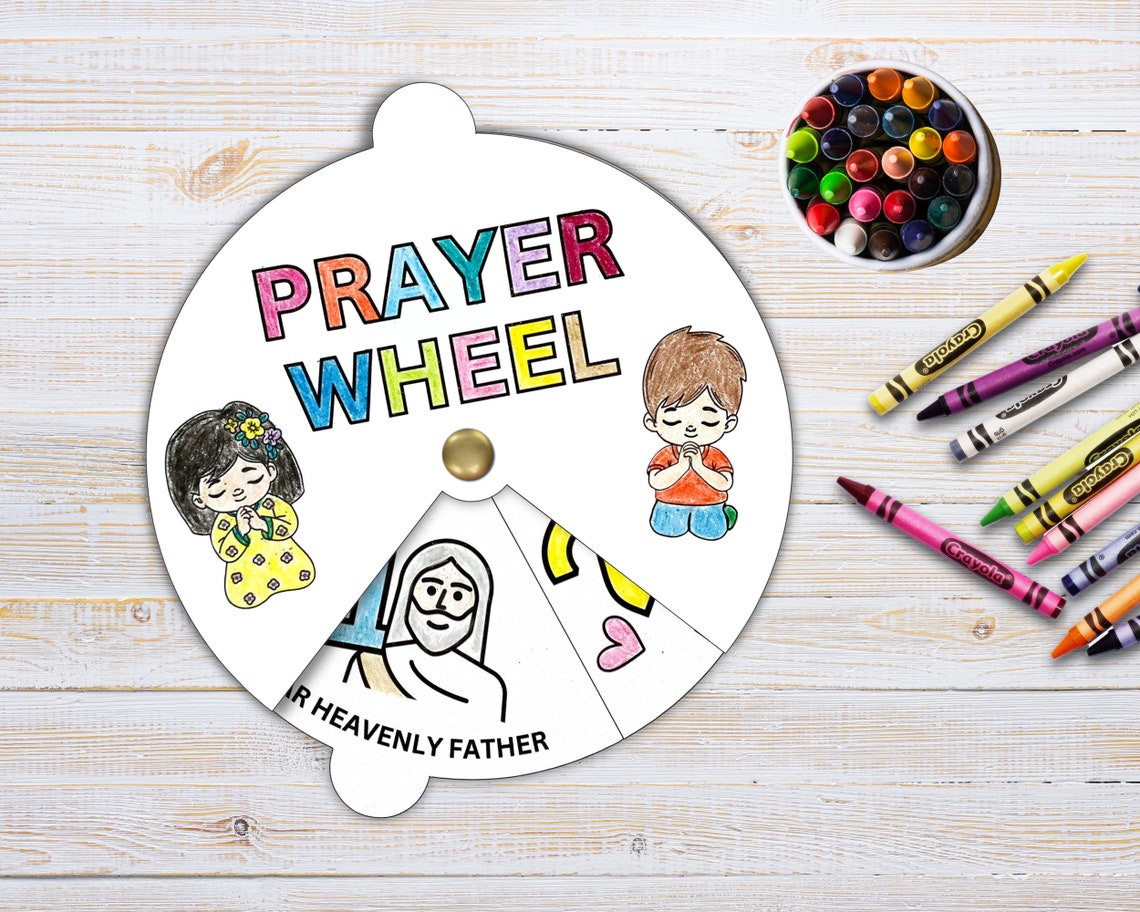 Prayer Steps Coloring Wheel Activity | Teaching Prayer LDS | Printable ...