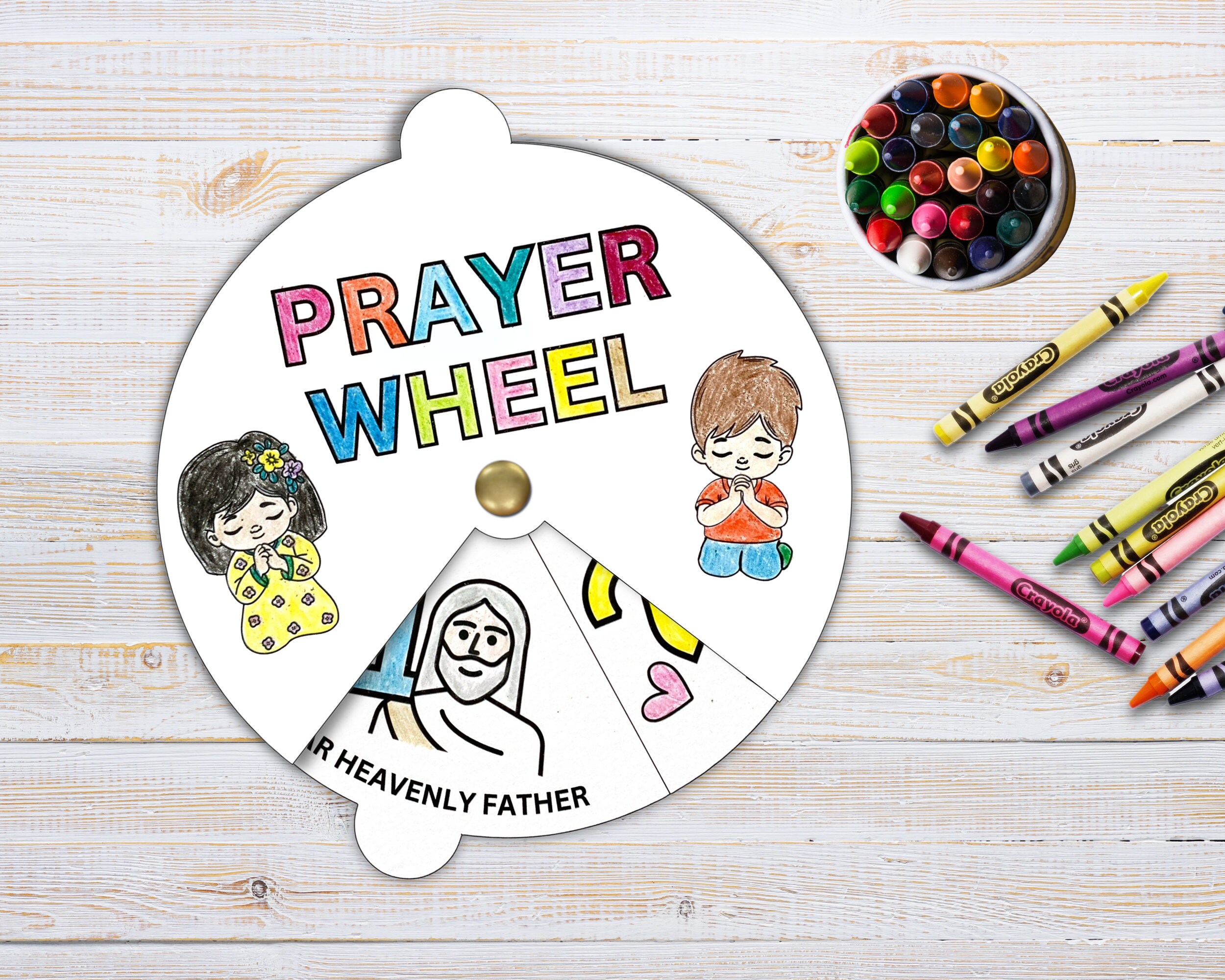 Prayer Steps Coloring Wheel Activity | Teaching Prayer LDS | Printable ...
