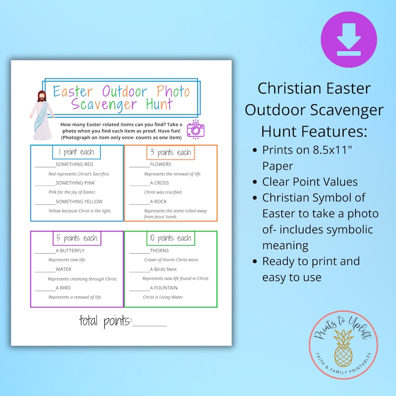 Christian Easter Photo Scavenger Hunt, Instant Download, Teens, Adults ...