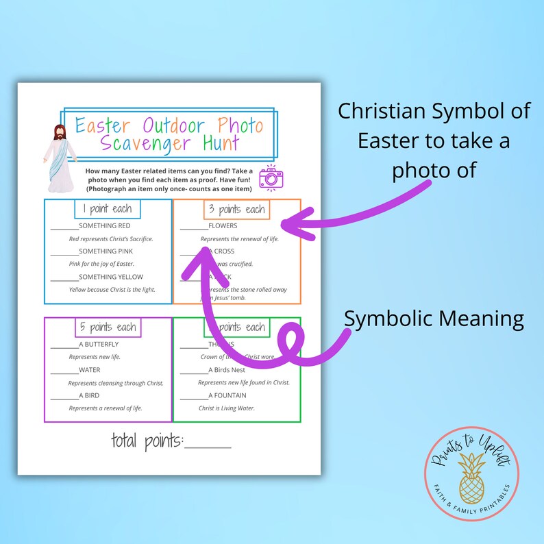 Christian Easter Photo Scavenger Hunt, Instant Download, Teens, Adults ...