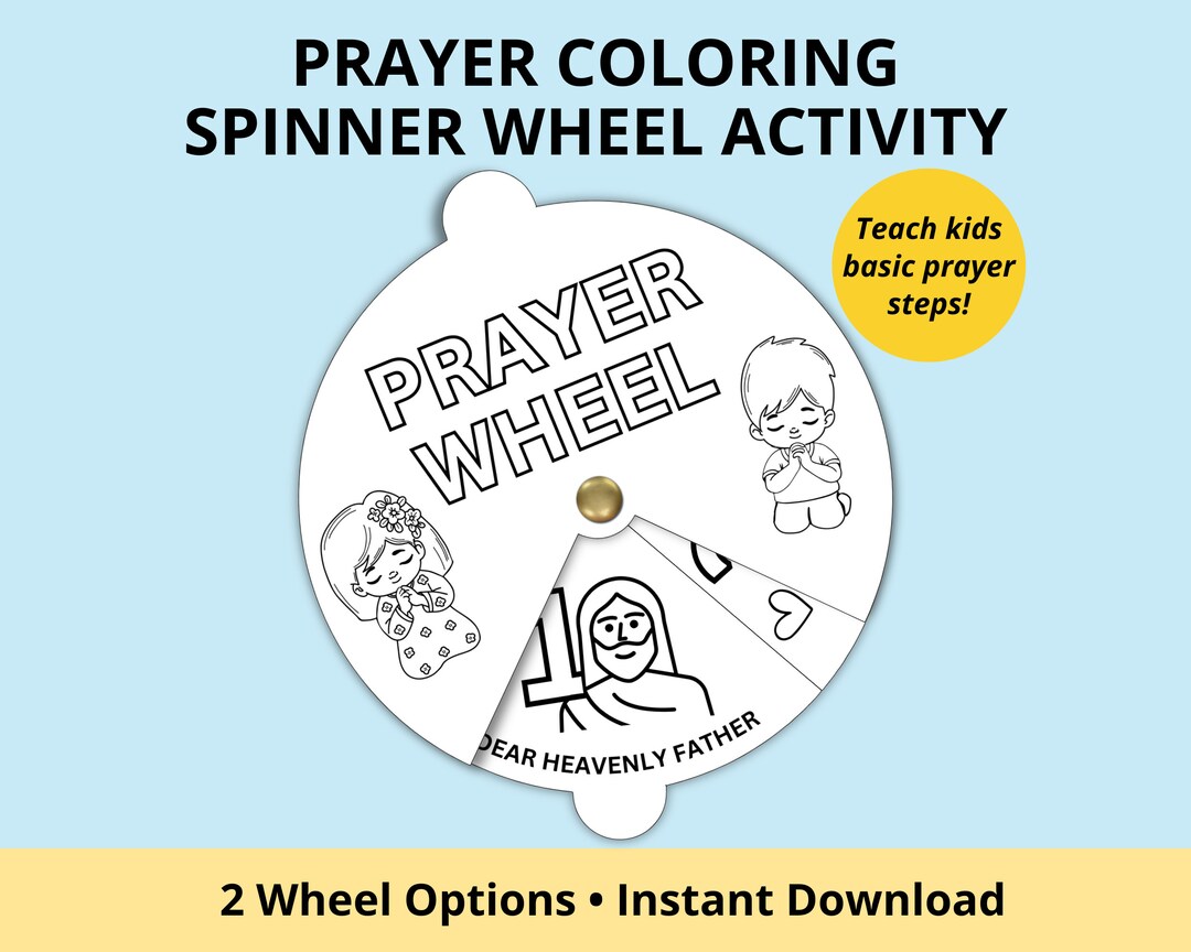Prayer Steps Coloring Wheel Activity | Teaching Prayer LDS | Printable ...