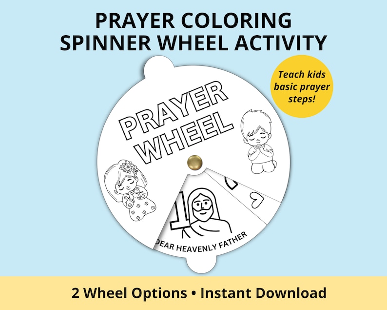 Prayer Steps Coloring Wheel Activity | Teaching Prayer LDS | Printable ...