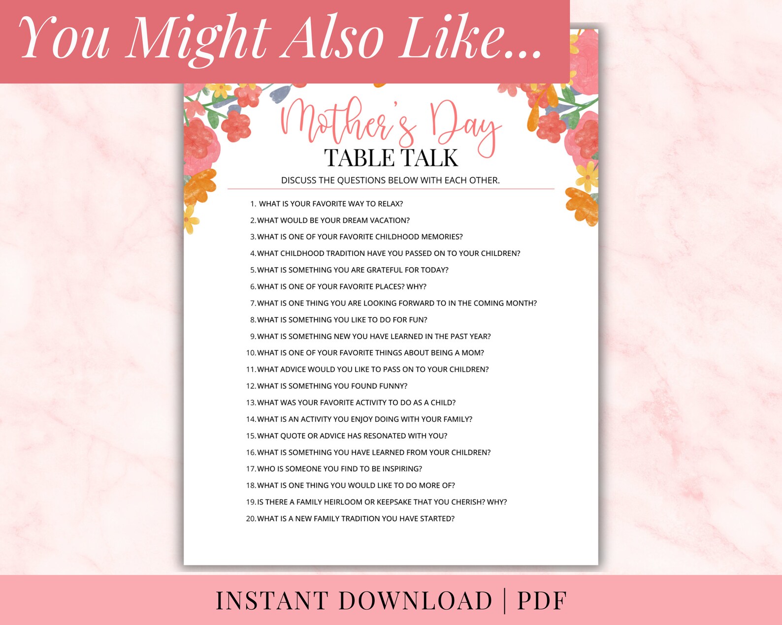 Mother's Day Trivia Game Mom's Day Printable Quiz for Adults and Teens ...