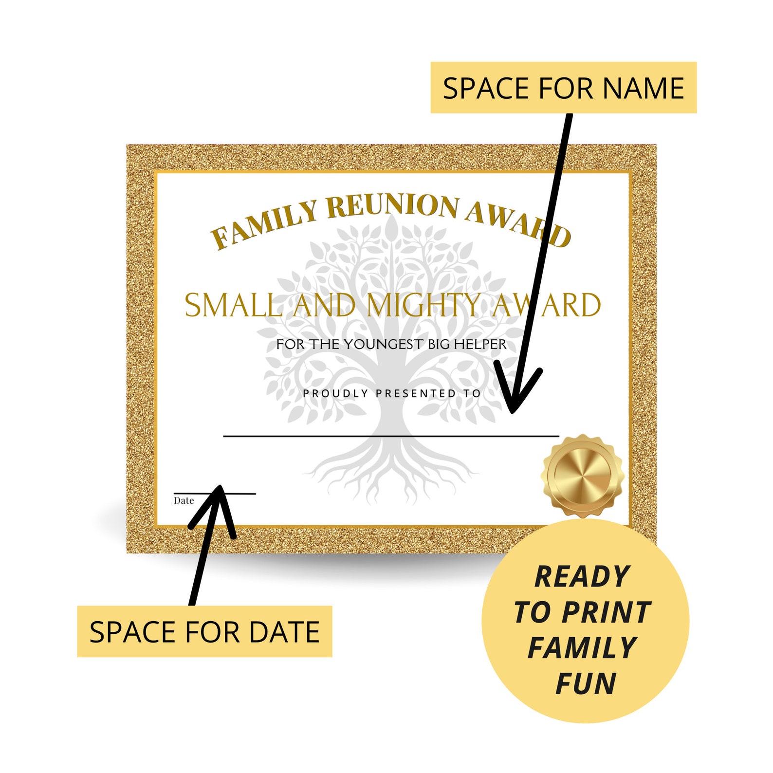 Family Reunion Awards, Printable Award Certificates to Use at Family ...