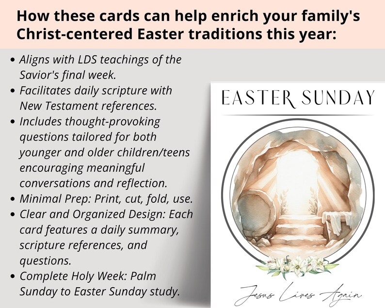 Holy Week Cards LDS | Scripture Cards for Easter Week | Great for ...