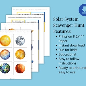 Space Scavenger Hunt | Printable | Solar System Game for Kids | Great ...