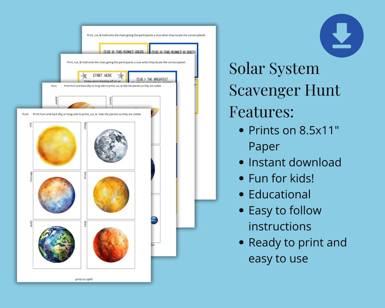 Space Scavenger Hunt | Printable | Solar System Game for Kids | Great ...
