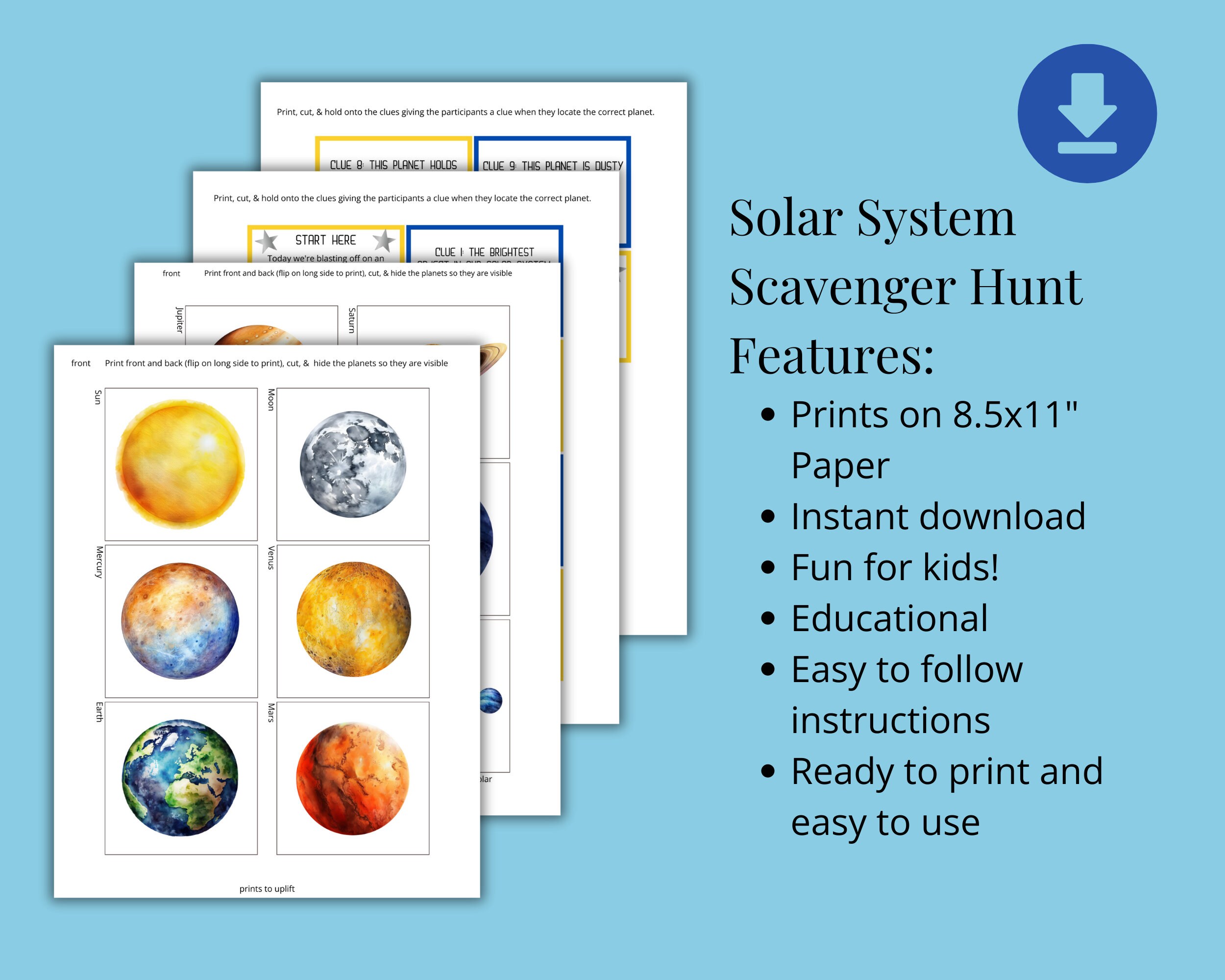 Space Scavenger Hunt | Printable | Solar System Game for Kids | Great ...