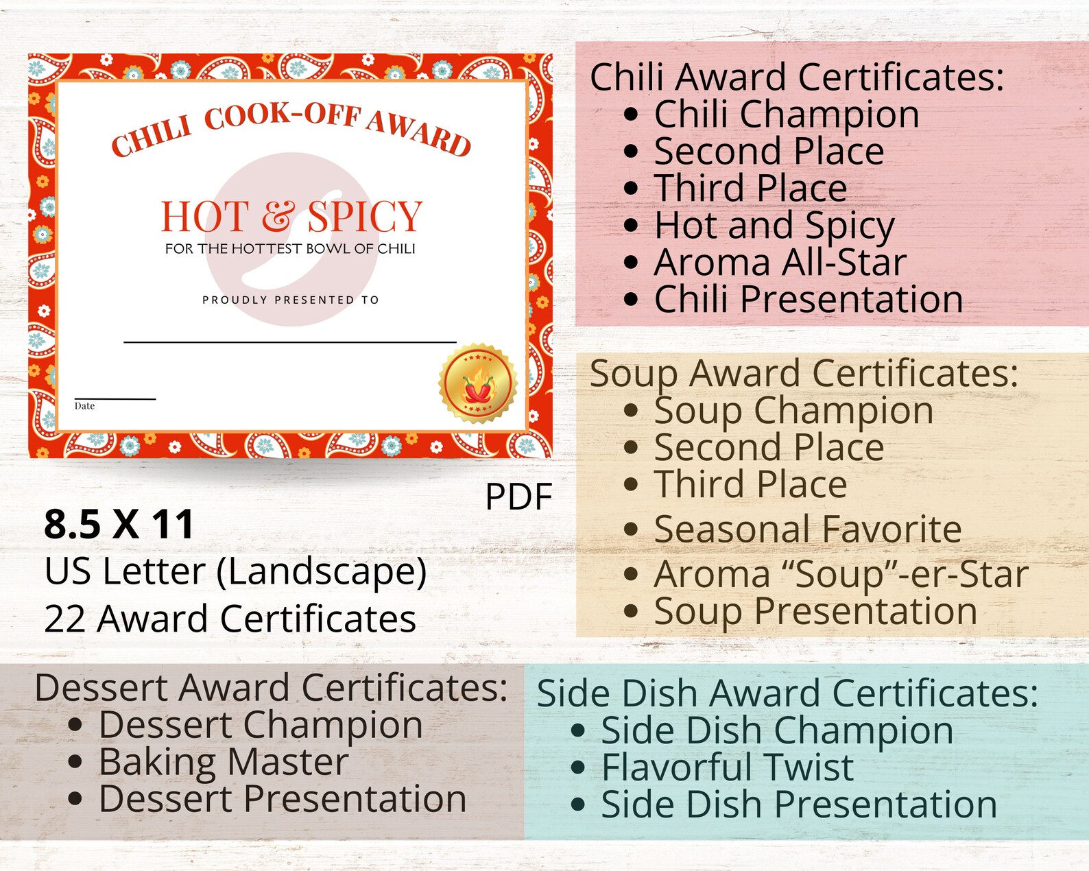 Chili Cook-off Bundle | Chili, Soup, Sides, & Dessert Competition ...