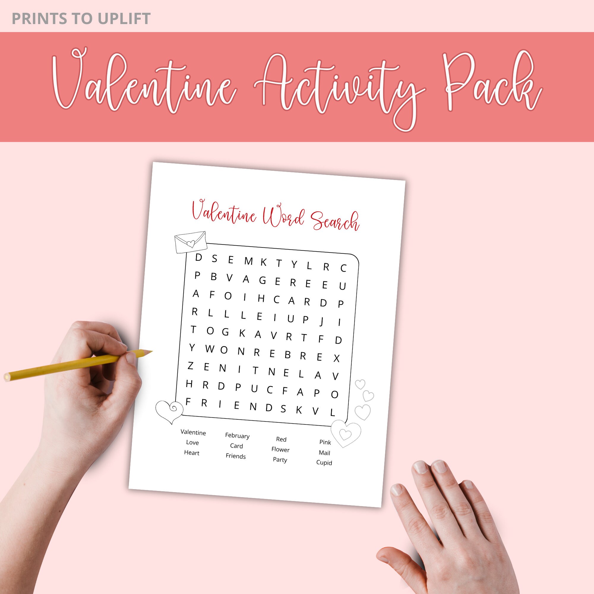 Kids Valentine Activity Pack, 14 Pages Including Coloring Pages, Maze ...