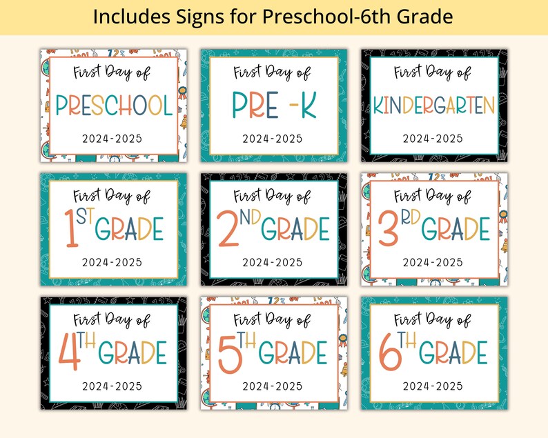 Back to School Flags and Sign Bundle | Preschool Through 6th Grade ...