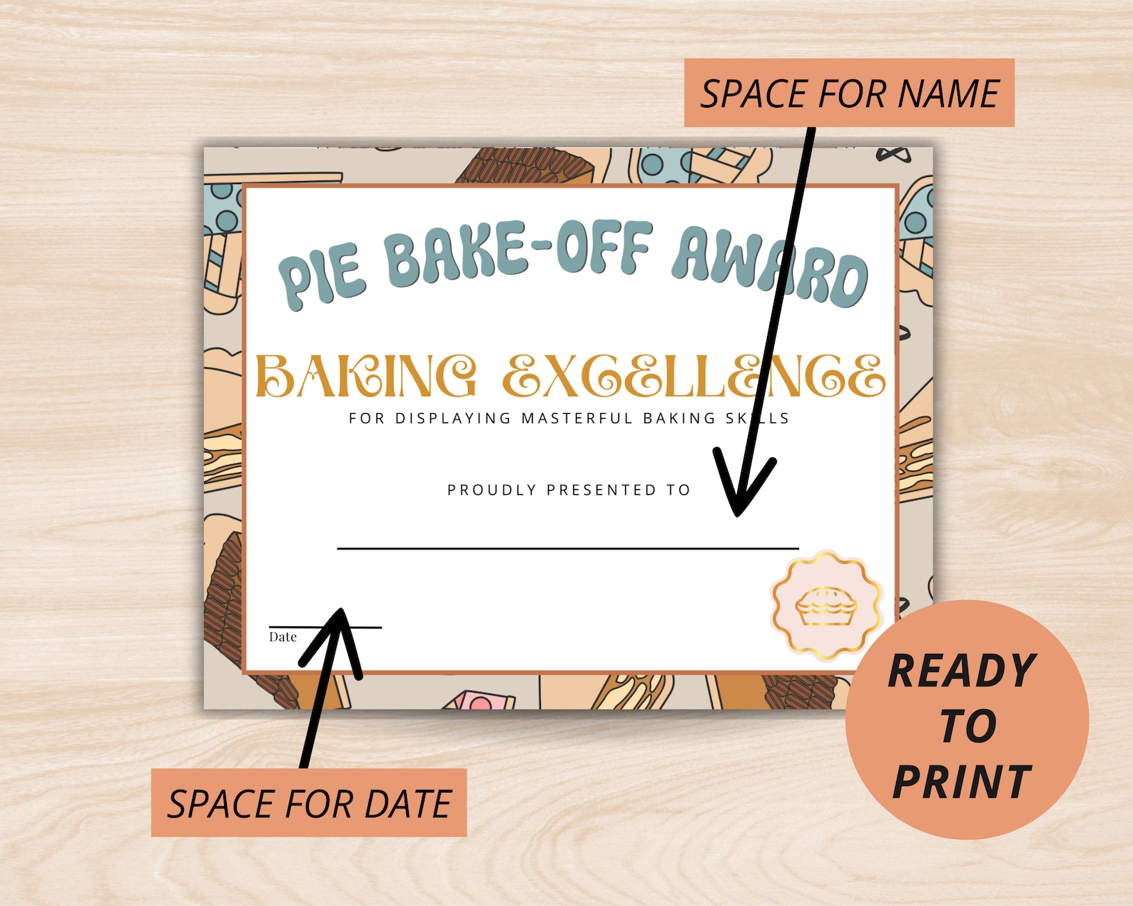 Pie Contest Bundle | Pie Baking Award Certificates | Pie Bake-off | Pie ...