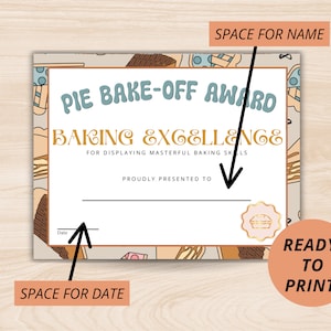 Pie Contest Bundle | Pie Baking Award Certificates | Pie Bake-off | Pie ...