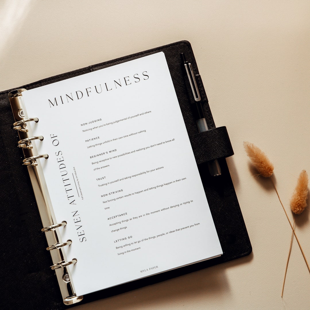 Aesthetic Minimal Mindfulness Planner Dashboard | A5 A6 Planner ...