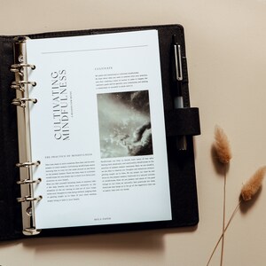 Aesthetic Minimal Cultivate Mindfulness Planner Dashboard | A5 A6 ...