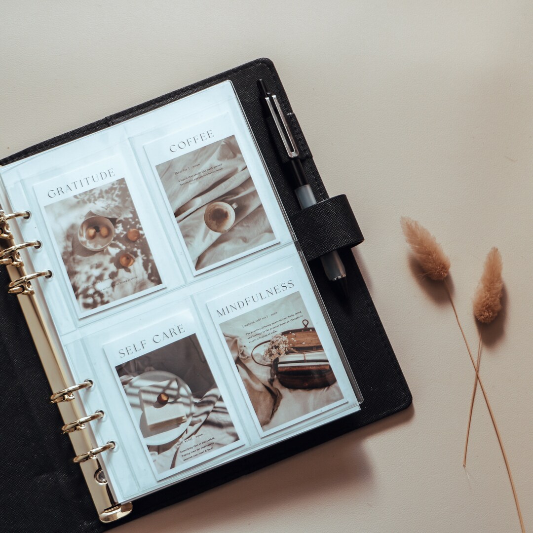 A5 Planner Pockets | 4 Pocket Clear Card Holder | 6 Rings Pocket | 2 ...