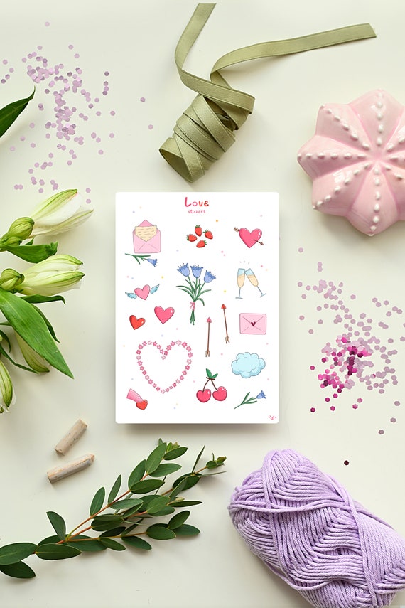 Love Sticker Pack Bullet Journal Stickers Planner Stickers | Etsy