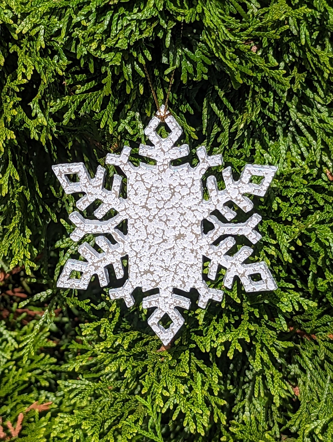 Snowflake Christmas Tree Ornament, Snow Tree Ornament, Metal Christmas ...