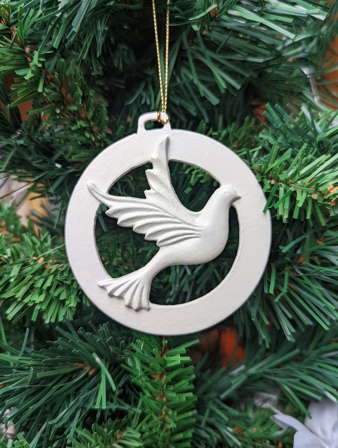 White Dove Christmas Ornament, Dove Ornament, Bird Christmas Ornament ...