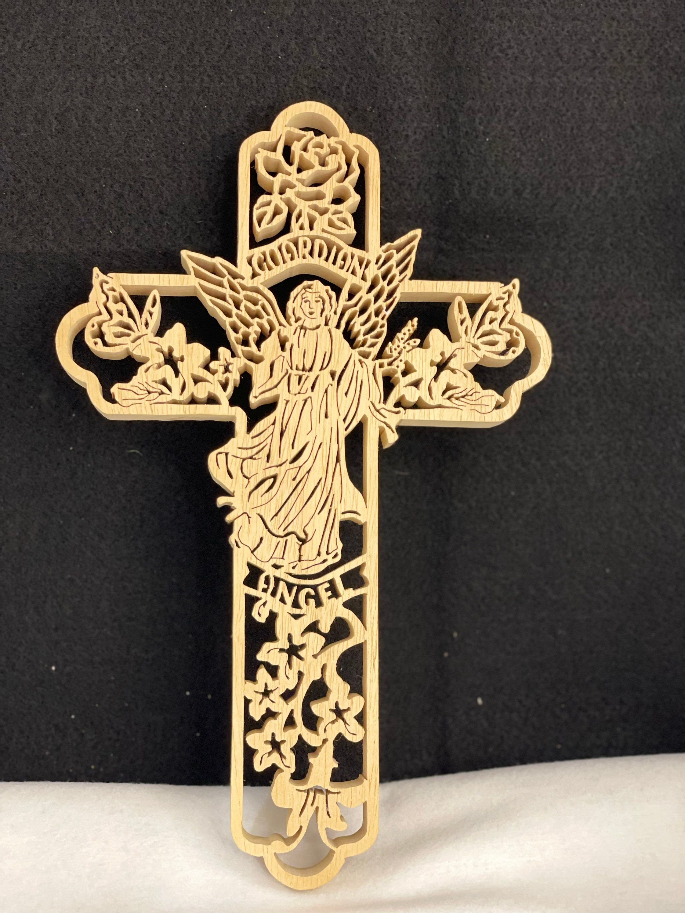 Handmade Guardian Angel Wood Cross - Etsy Canada