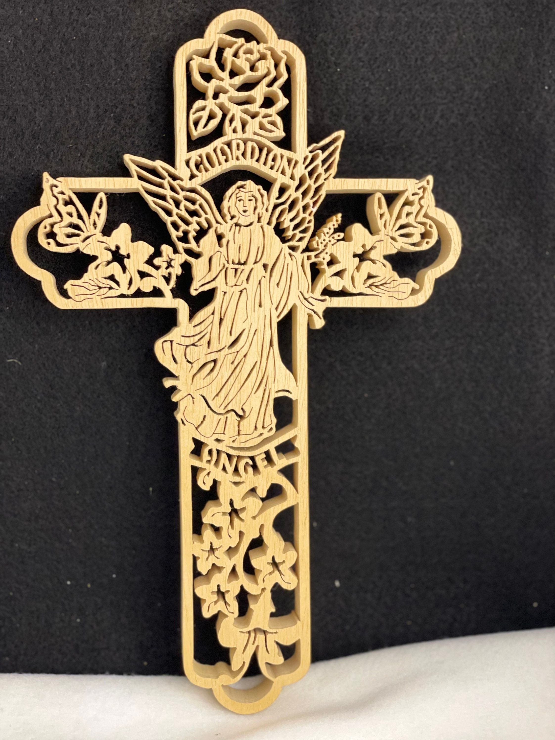 Handmade Guardian Angel Wood Cross - Etsy Canada