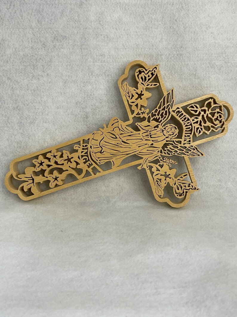 Handmade Guardian Angel Wood Cross - Etsy Canada