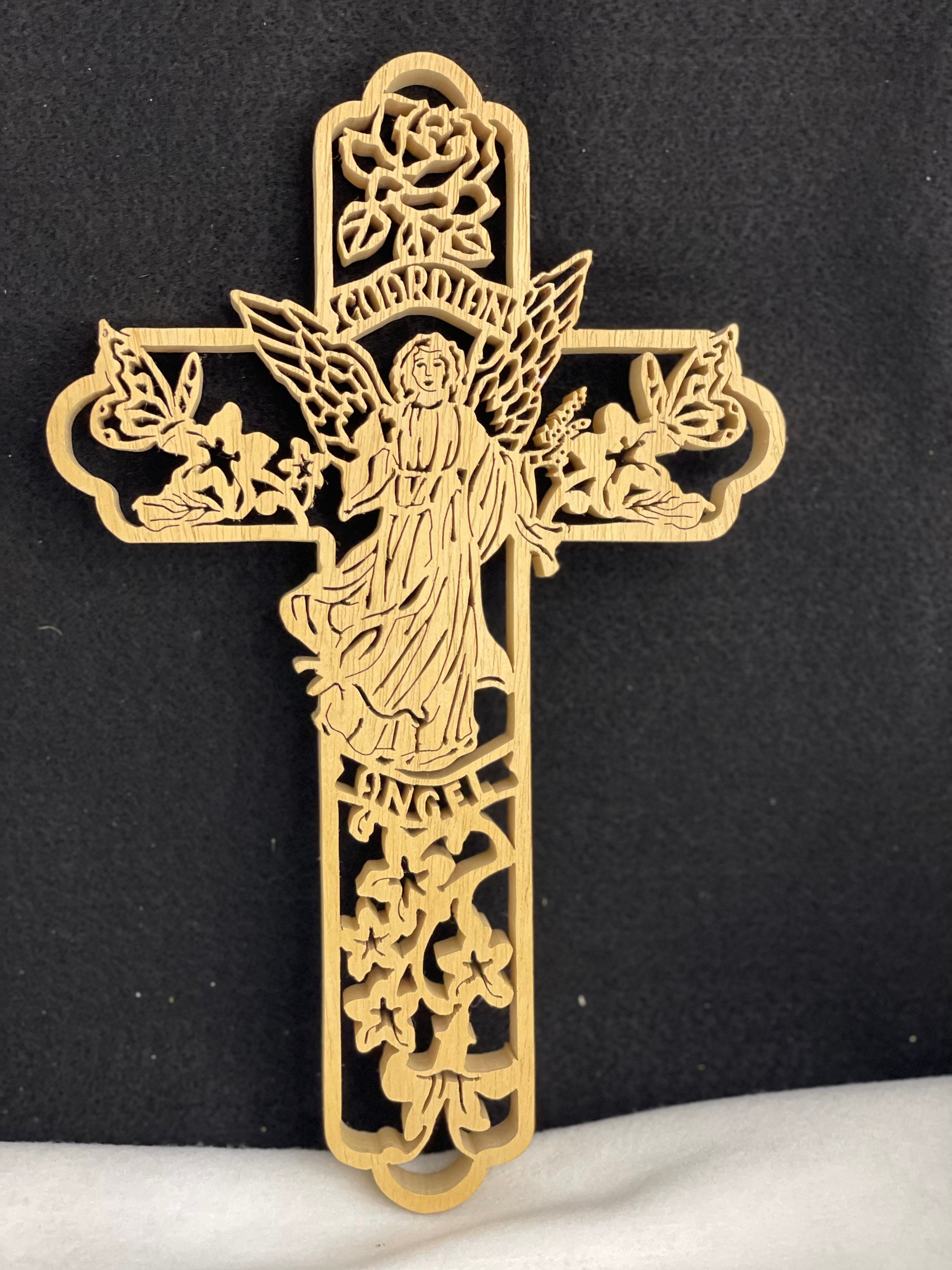 Handmade Guardian Angel Wood Cross - Etsy Canada