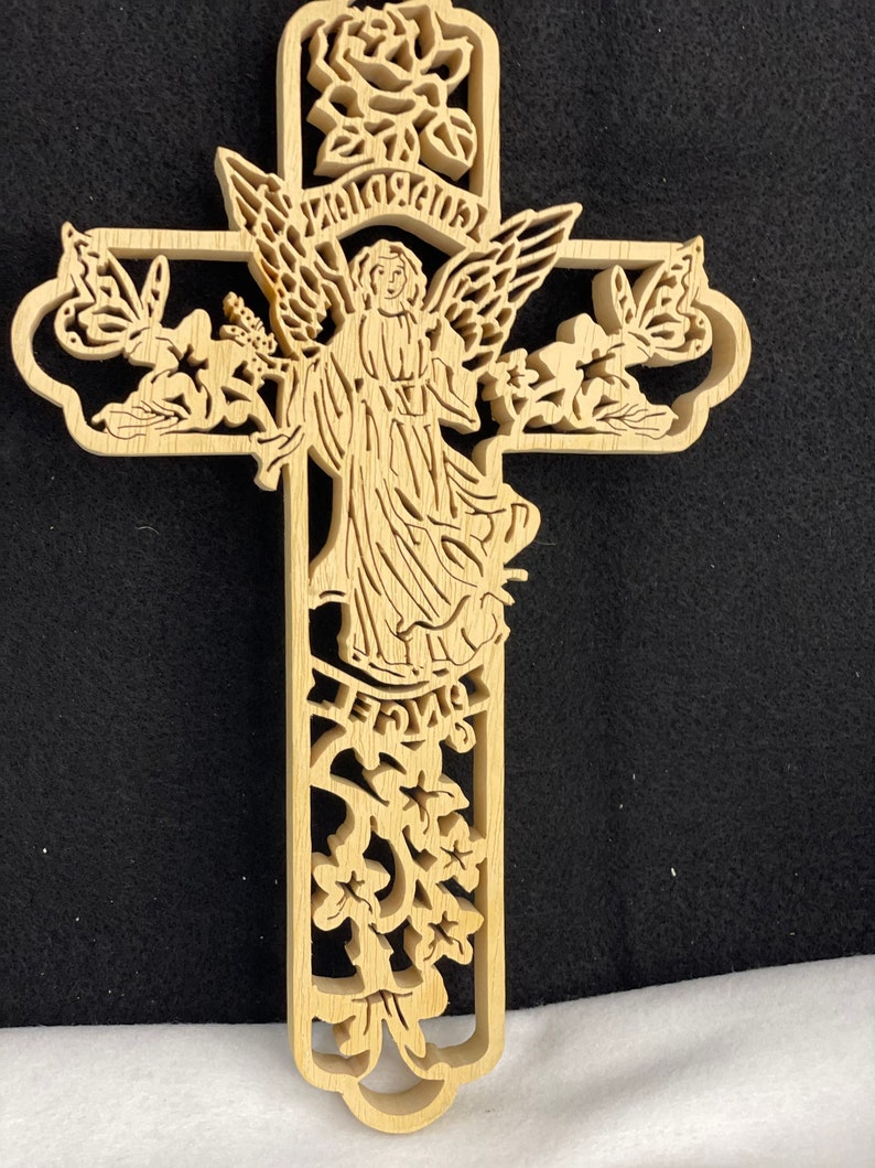 Handmade Guardian Angel Wood Cross - Etsy Canada