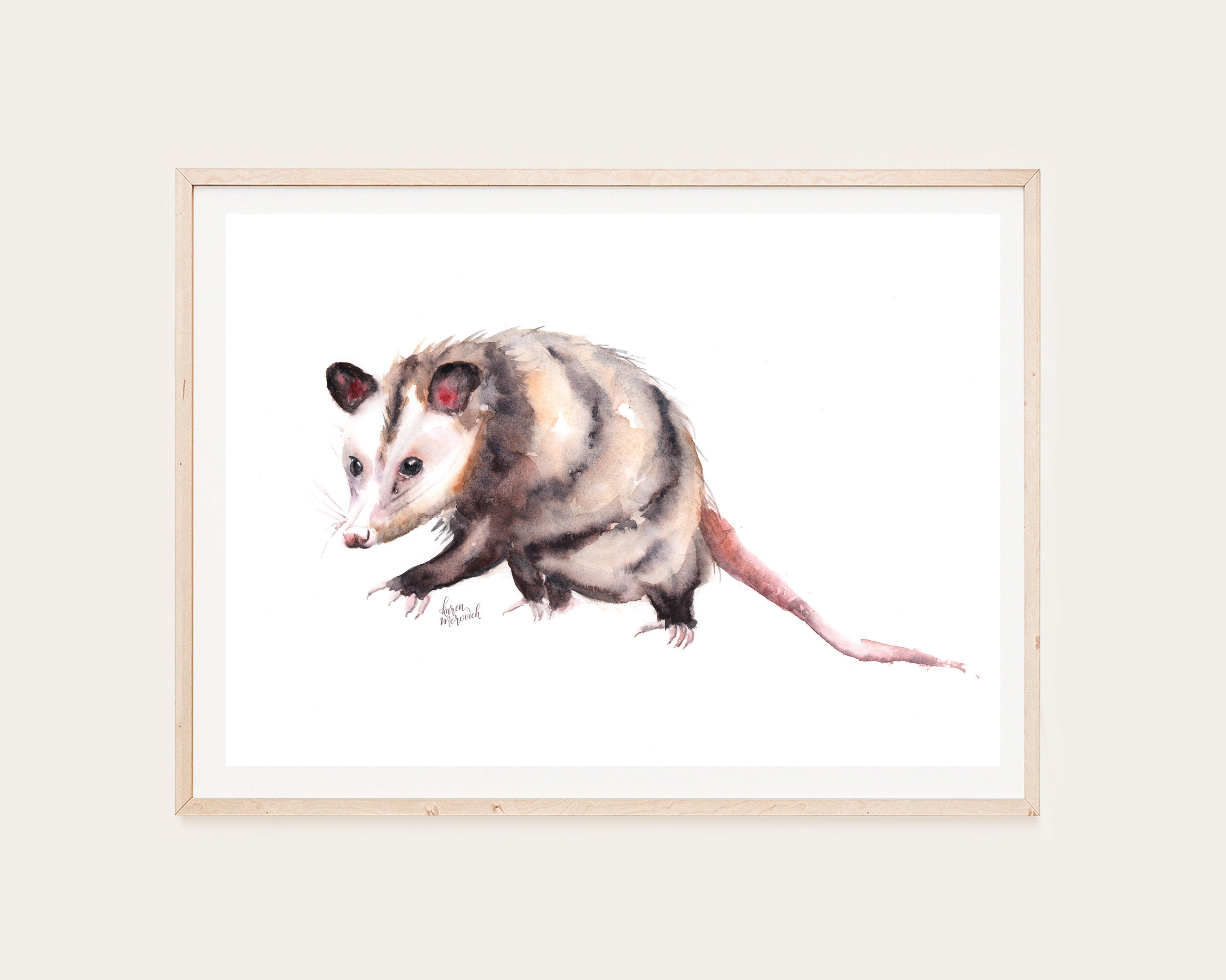 Possum Watercolor Painting Instant Digital Download, Printable, , Wall ...