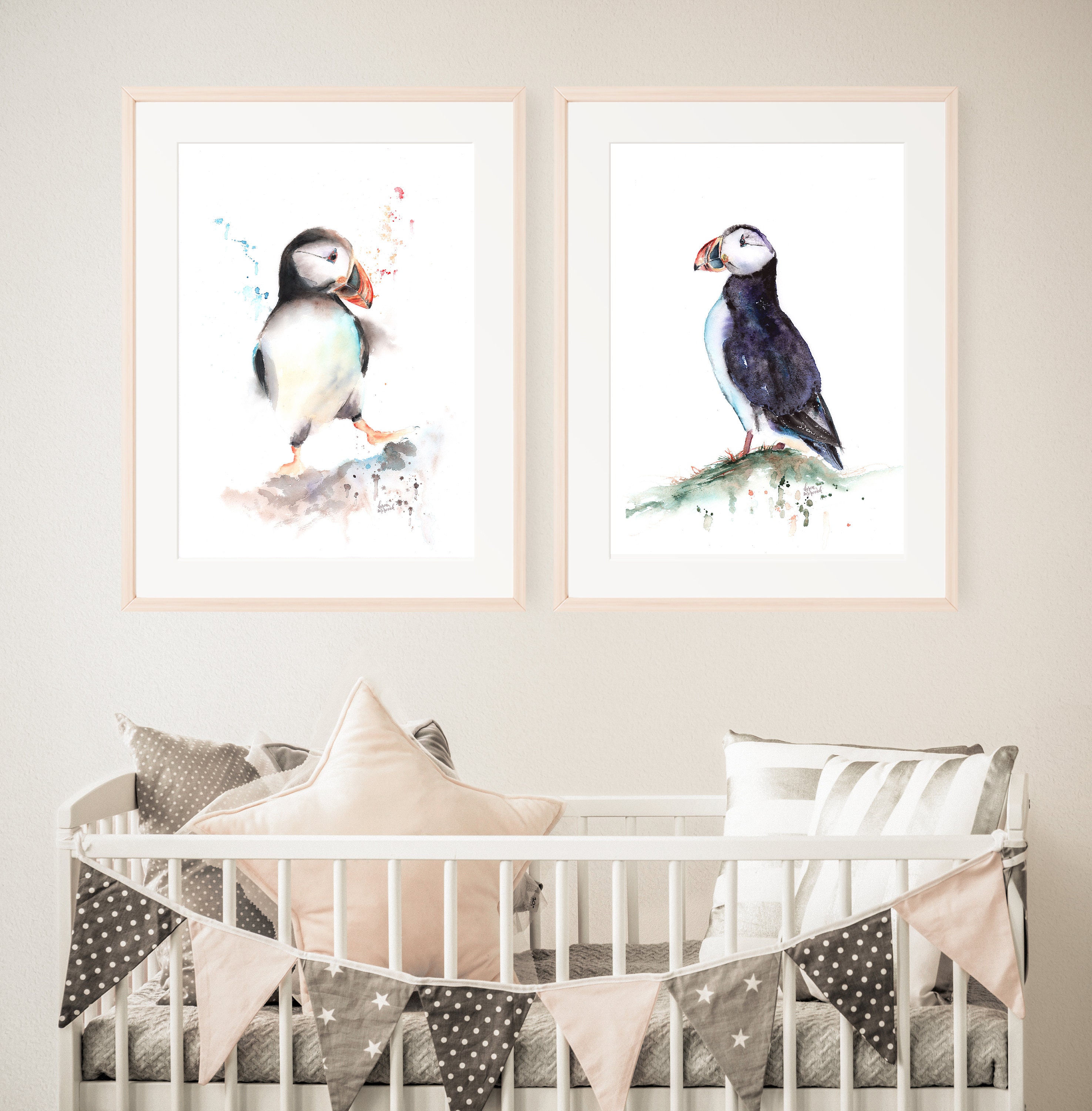 Puffin Watercolor Painting, Instant Digital Download, Printable, , Wall ...