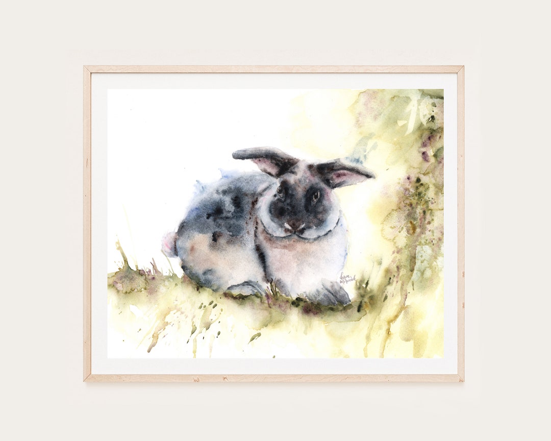 Rabbit Watercolor Painting Instant Digital Download, Printable, , Wall ...