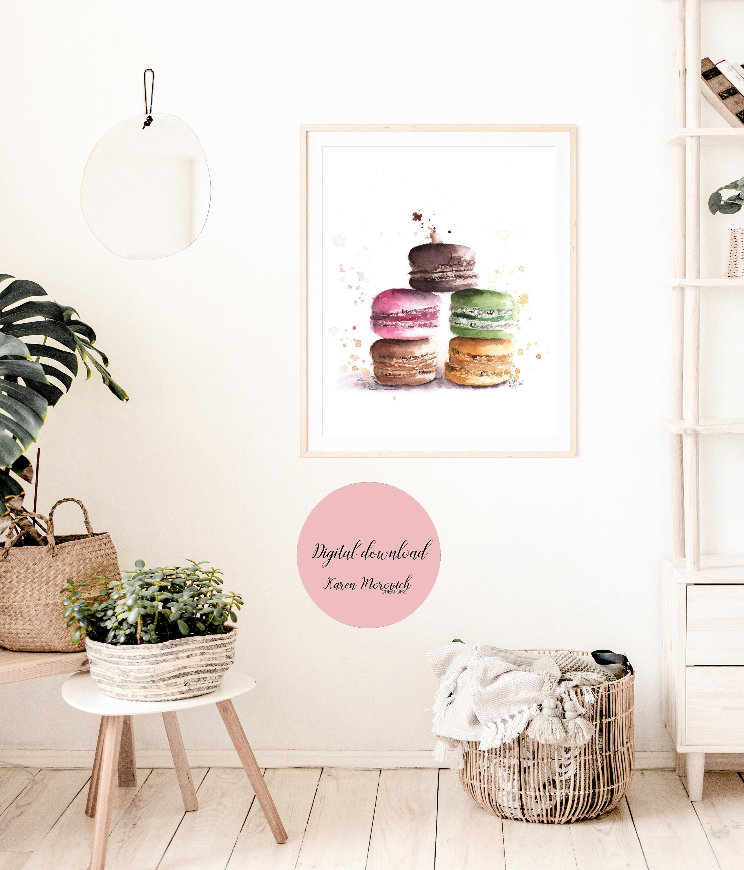 Macarons Watercolor Painting Instant Digital Download, Printable ...