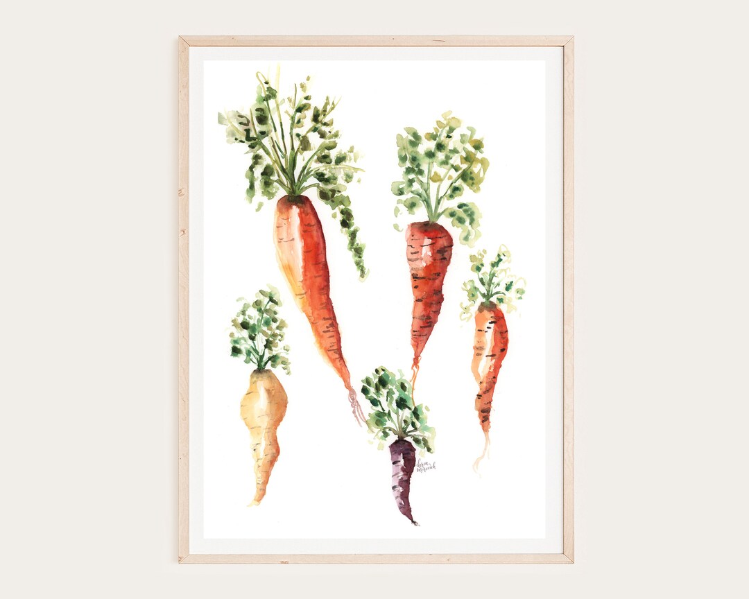 Carrots Watercolor Painting, Instant Digital Download, Printable ...