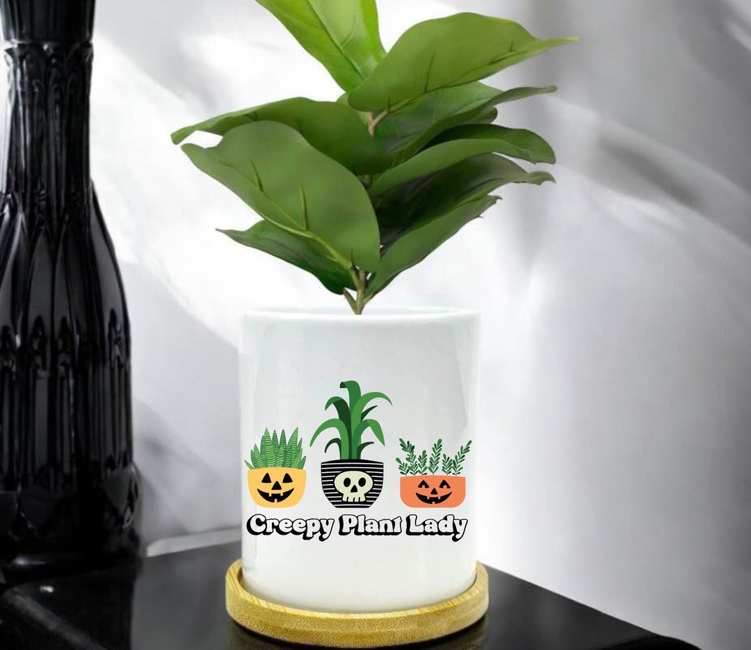 Creepy Plant Lady, Funny Planter Pot, Spooky Planter, Plant Mom, Plant ...