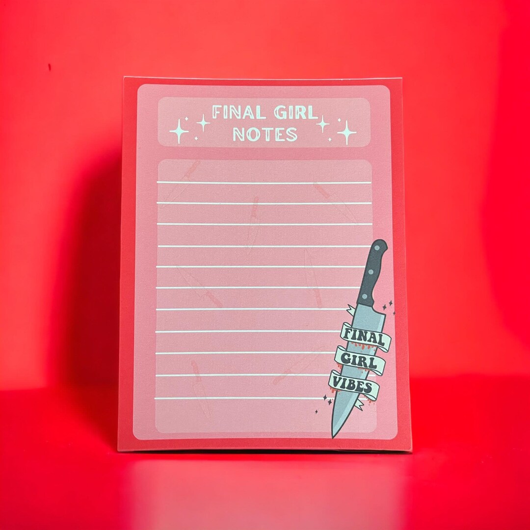 Final Girl Stationery, Horror Gift, Spooky Stationery, Horror Notepad ...