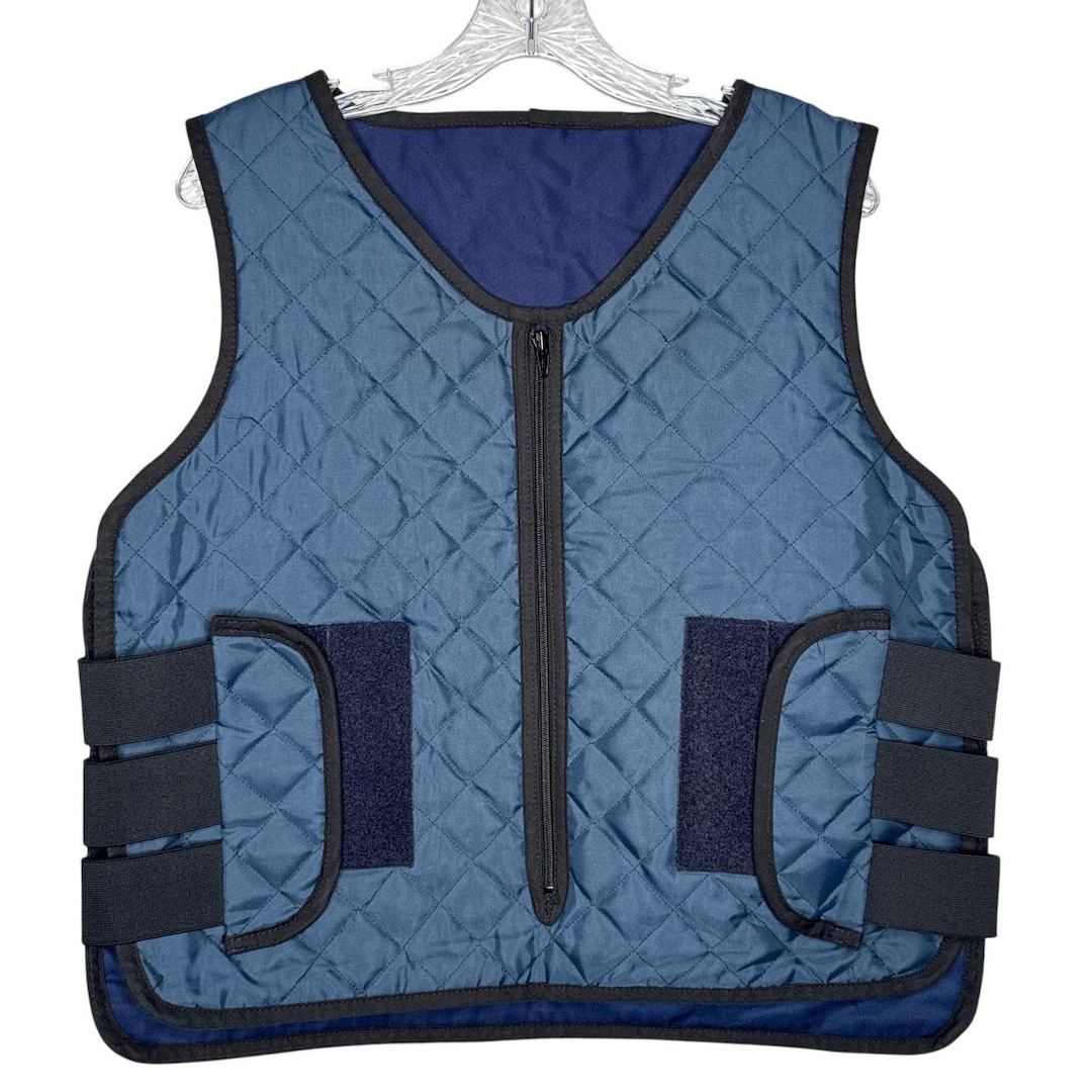 1990 PACA Quilted Body Armor Carrier Navy Vest – No Ballistic Inserts ...